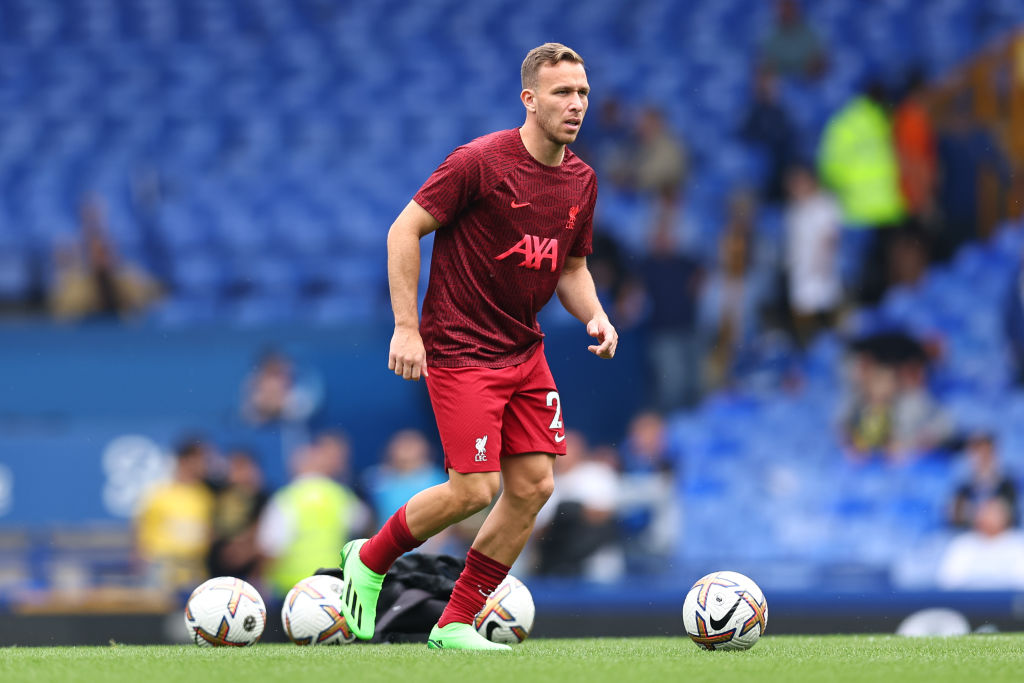 Liverpool fans get first look at Arthur in full kit before Merseyside Derby