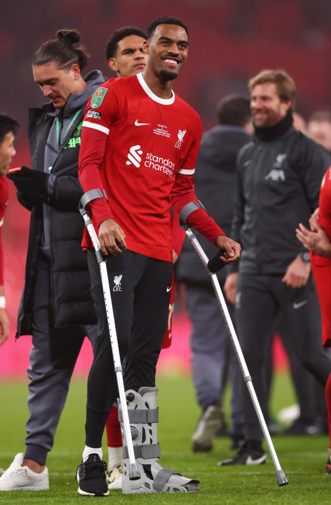 What Ryan Gravenberch was spotted doing as Liverpool celebrated their ...