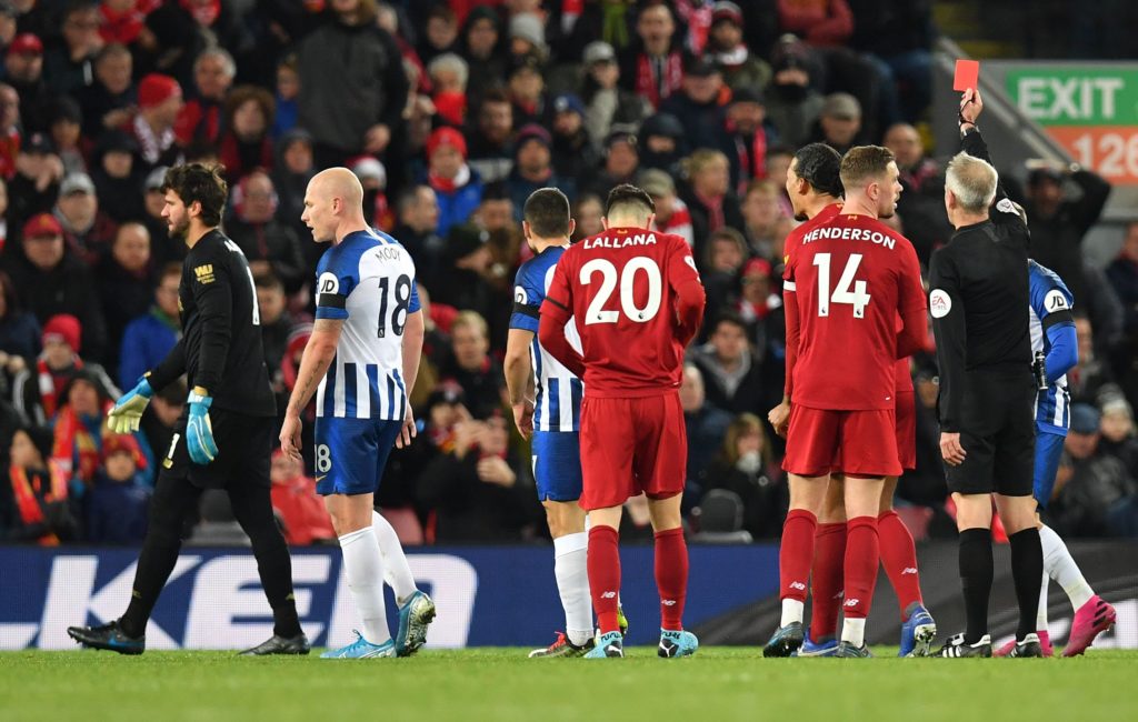 All-time most Premier League red cards for Liverpool