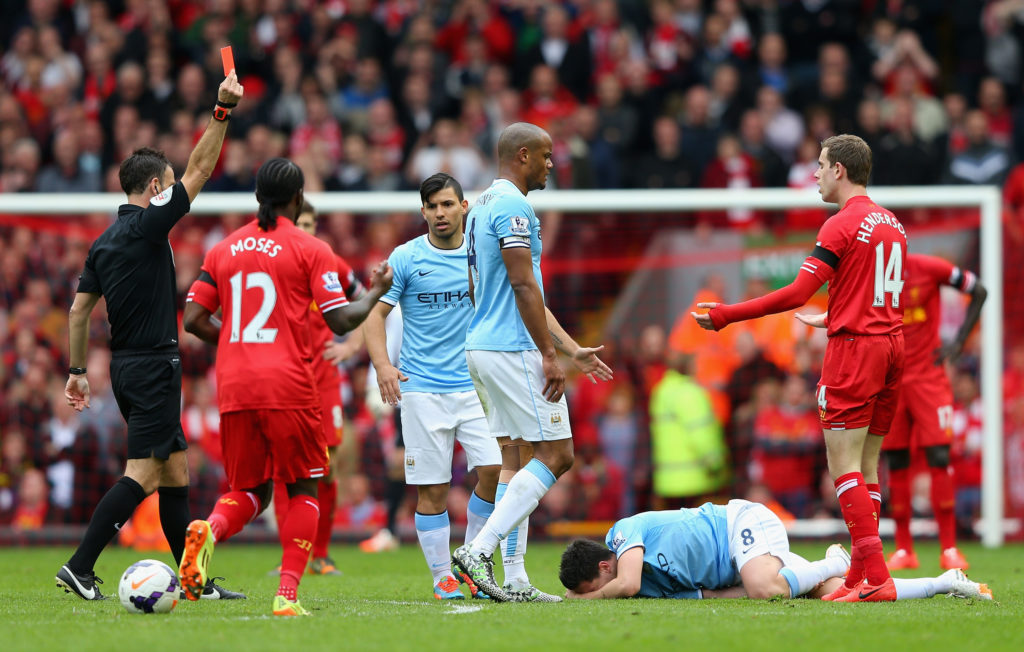 All-time most Premier League red cards for Liverpool