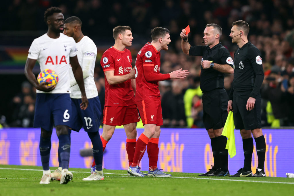 All-time most Premier League red cards for Liverpool